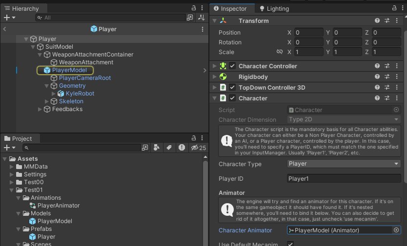 【Unity】TopDown Engine でプレイヤーキャラを差し替える方法 | パパコーダー